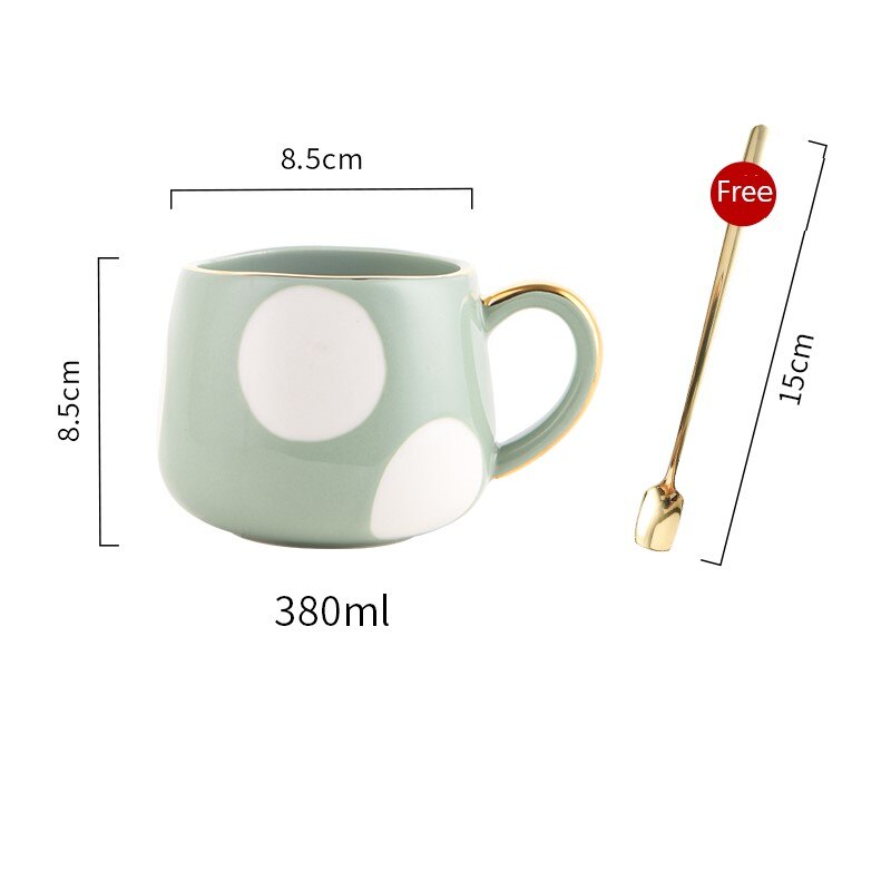 Keramische Mok Koffie Strips Dots Water Melk Sapko... – Grandado