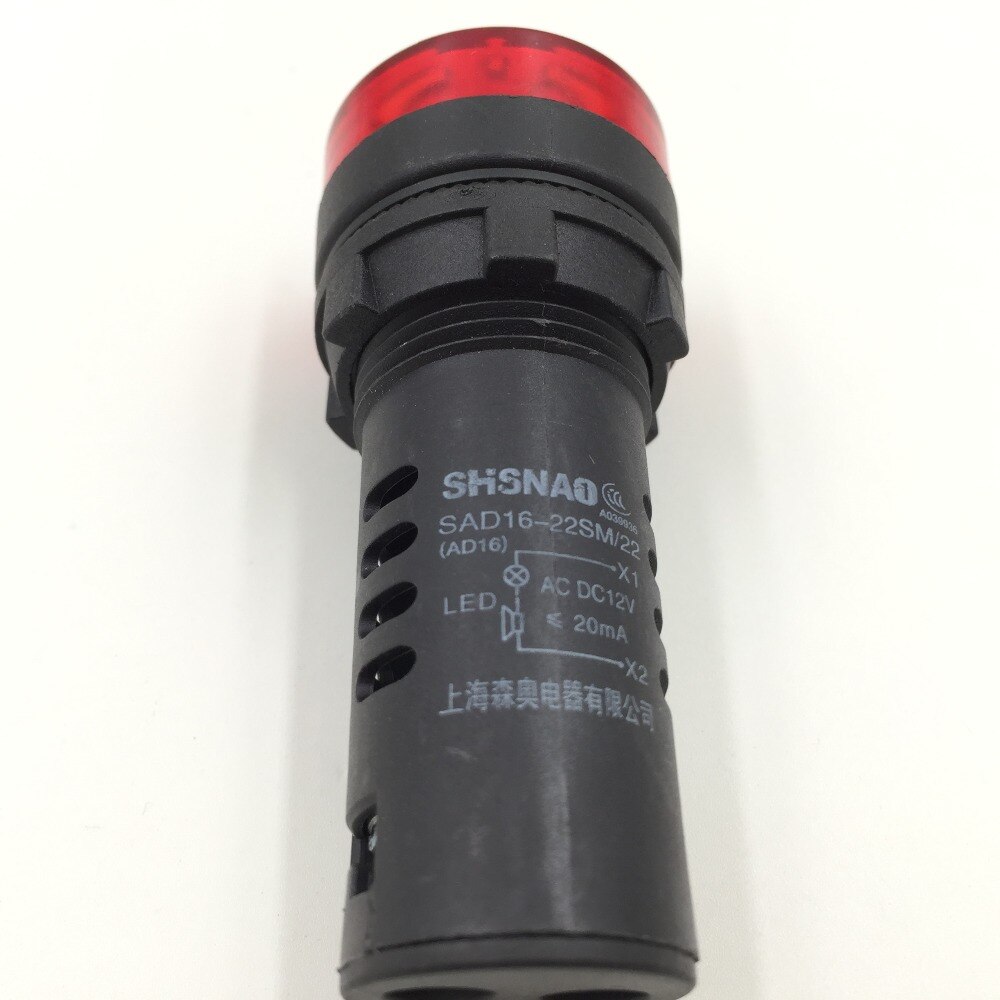 AD16-22SM AC 12V 22mm Flash Light Red LED Active B... – Vicedeal