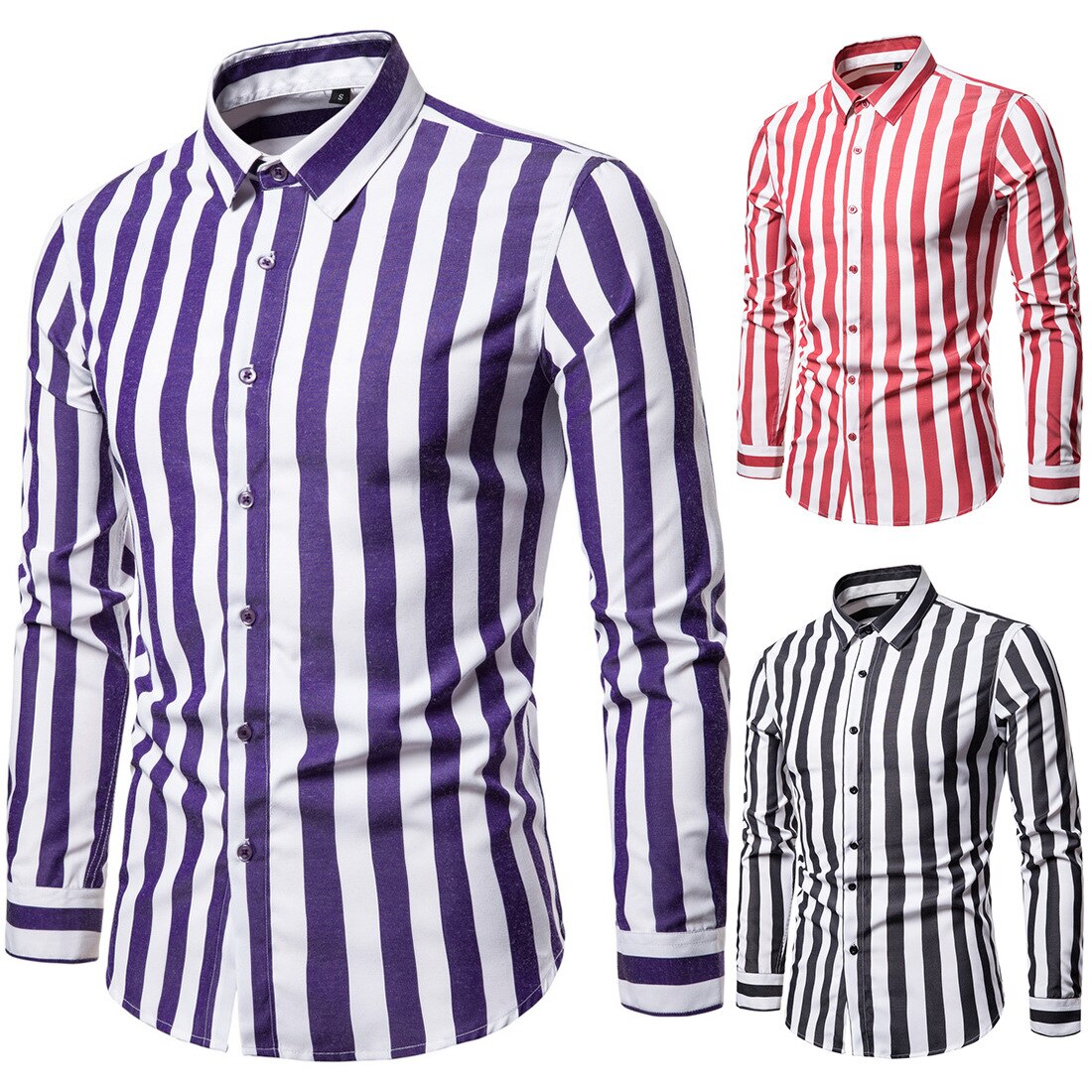 Mannen Shirt Lange Mouw Casual Cotton Sociale Dres... – Vicedeal