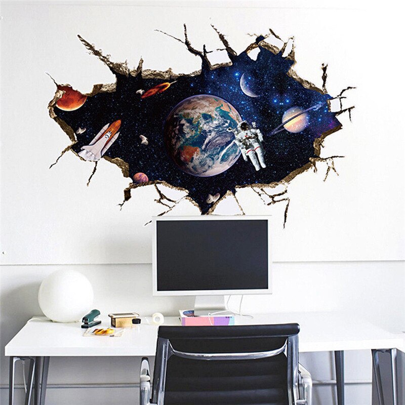 3D Outer Space World Removable Wall Sticker Galaxy... – Grandado