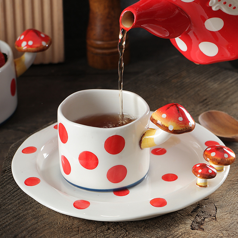 Hand Painted Mushroom Mug Underglaze Ceramic Coffe... – Grandado