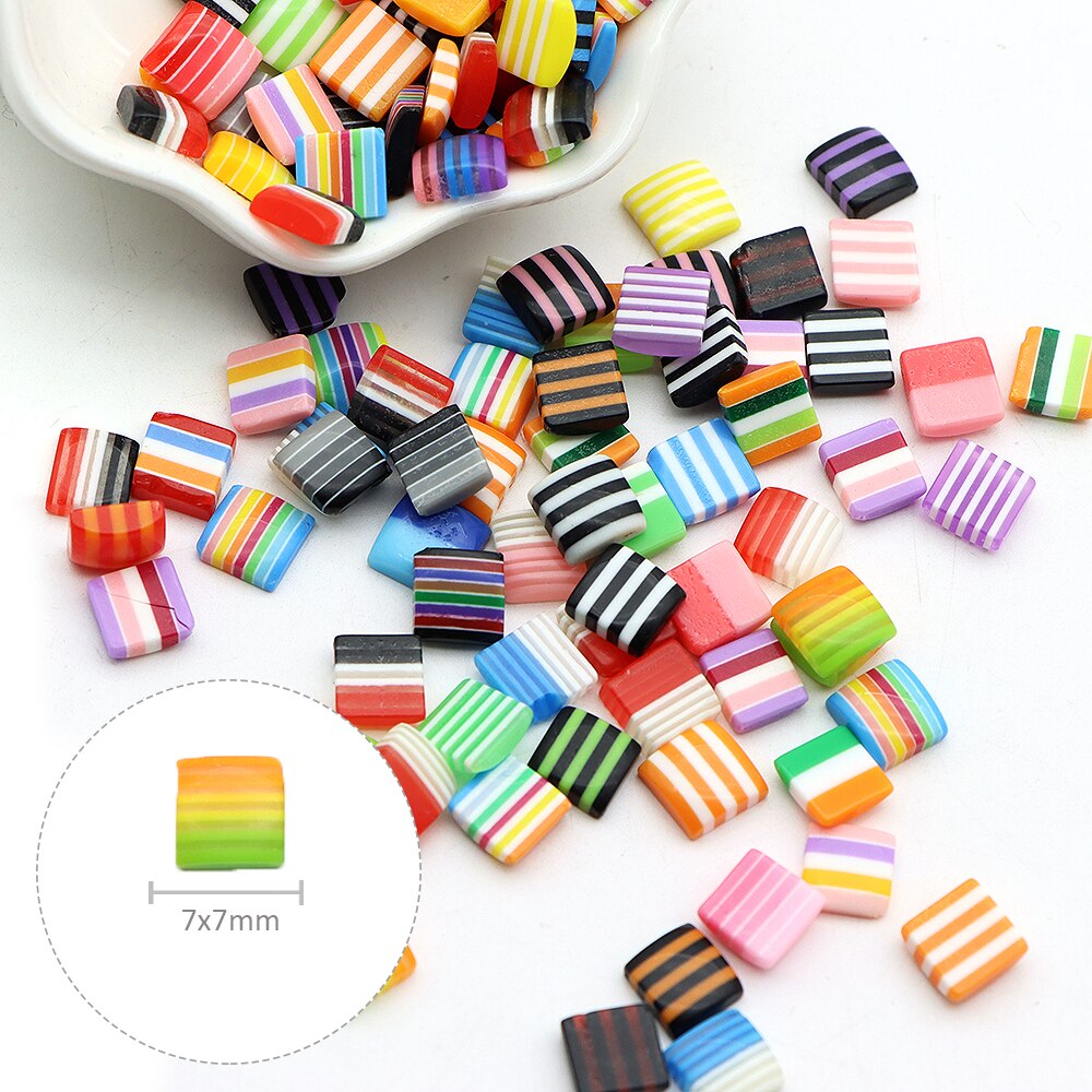 10pcs Random Color Stripe Rainbow Round Beads 3D R... – Grandado