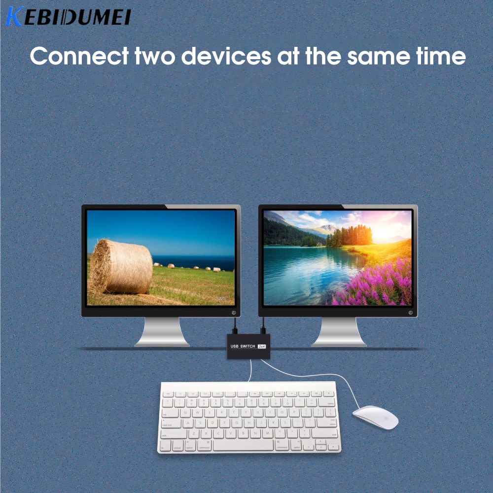 KEBIDUMEI USB 2,0 4 Ports Sharing KVM Switcher Sel... – Vicedeal