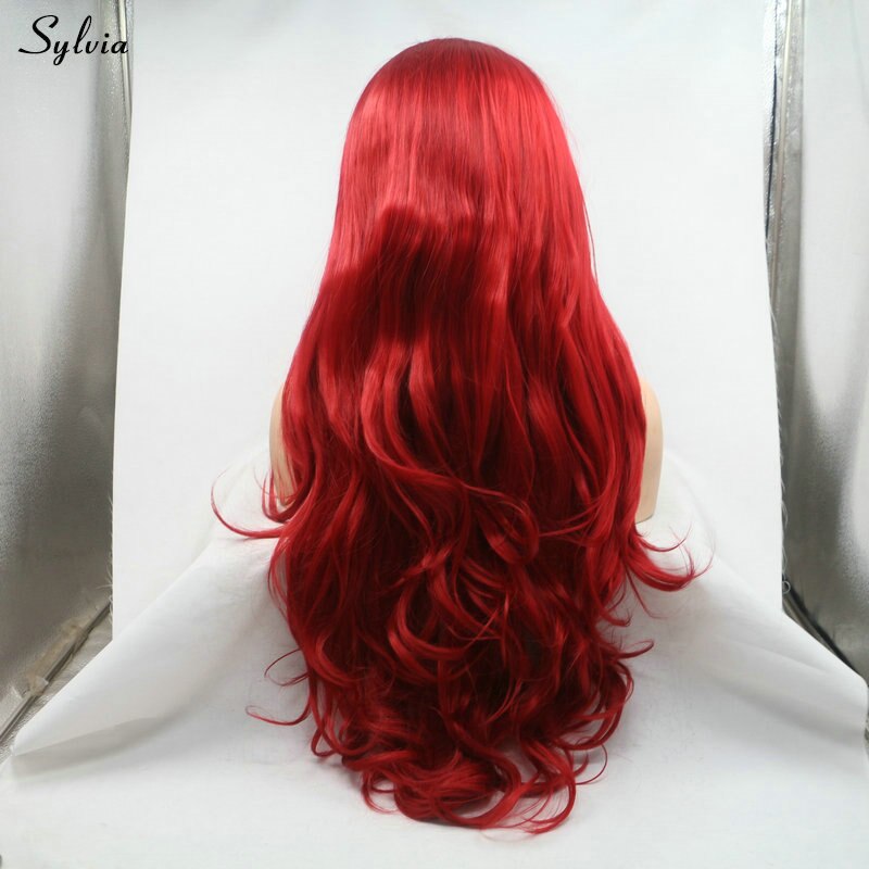 Sylvia Side Part Hairline Red Color Synthetic Wigs... – Grandado