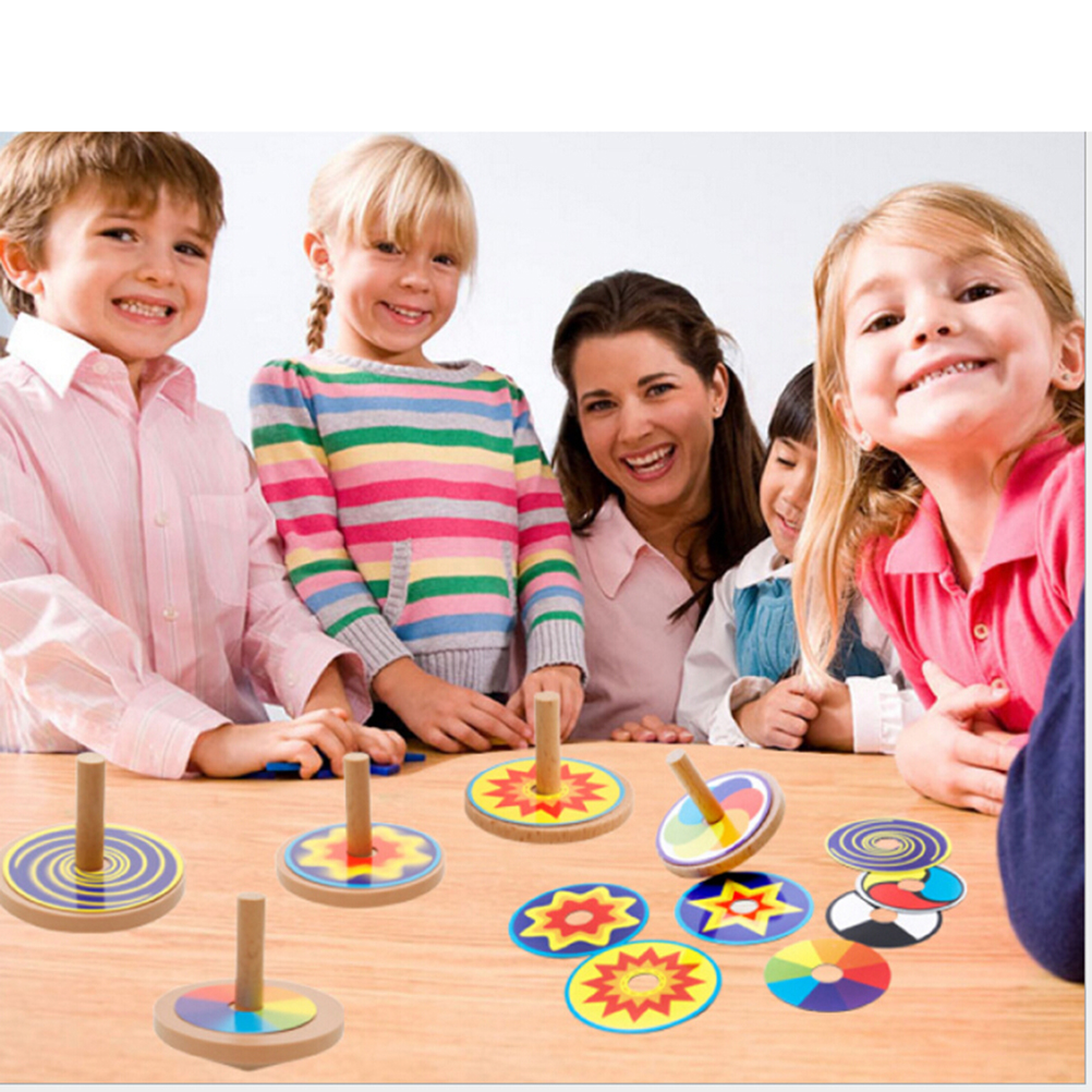 1PCS Funny Wooden Toy Colorful Toy Spinning Top wi... – Grandado