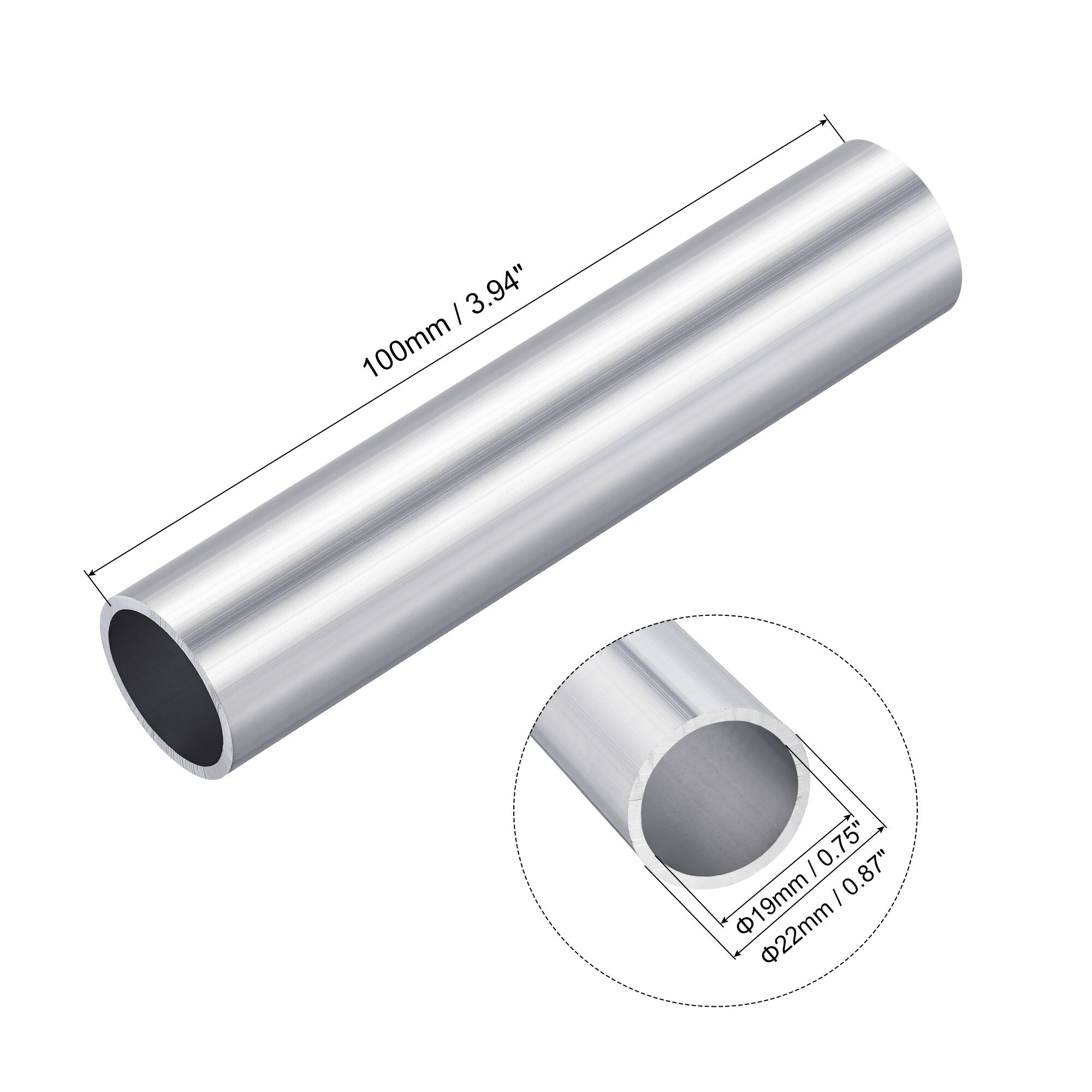 Uxcell 6063 Aluminium Rundrohr 22mm OD 19mm Innen-... – Grandado