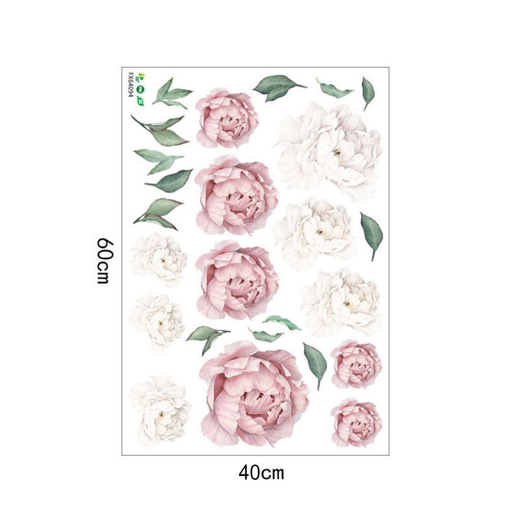 60*40Cm Peony Rose Bloemen Muursticker Art Nursery... – Grandado