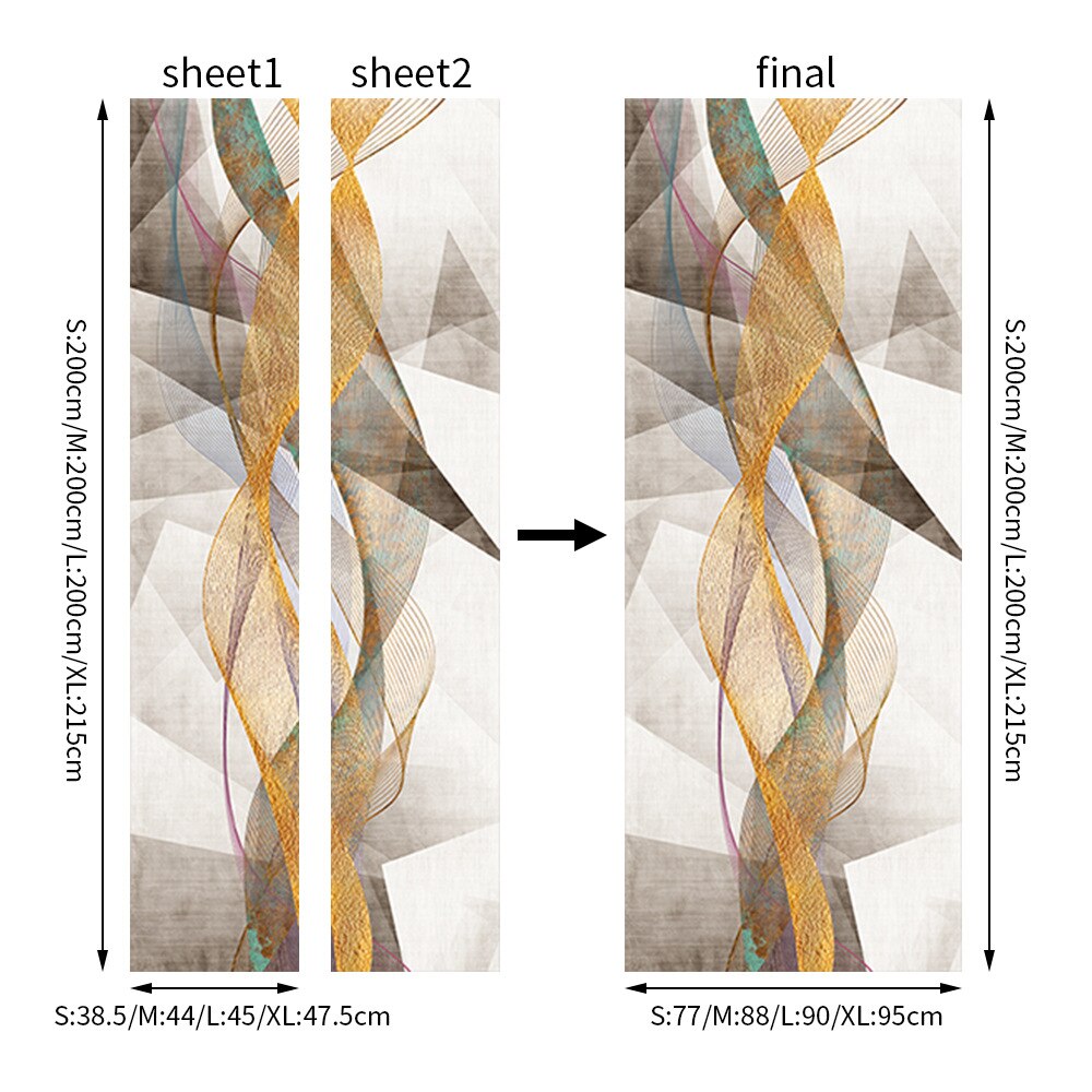 Modern Geometric Lines 3D Door Stickers Stickers B... – Vicedeal