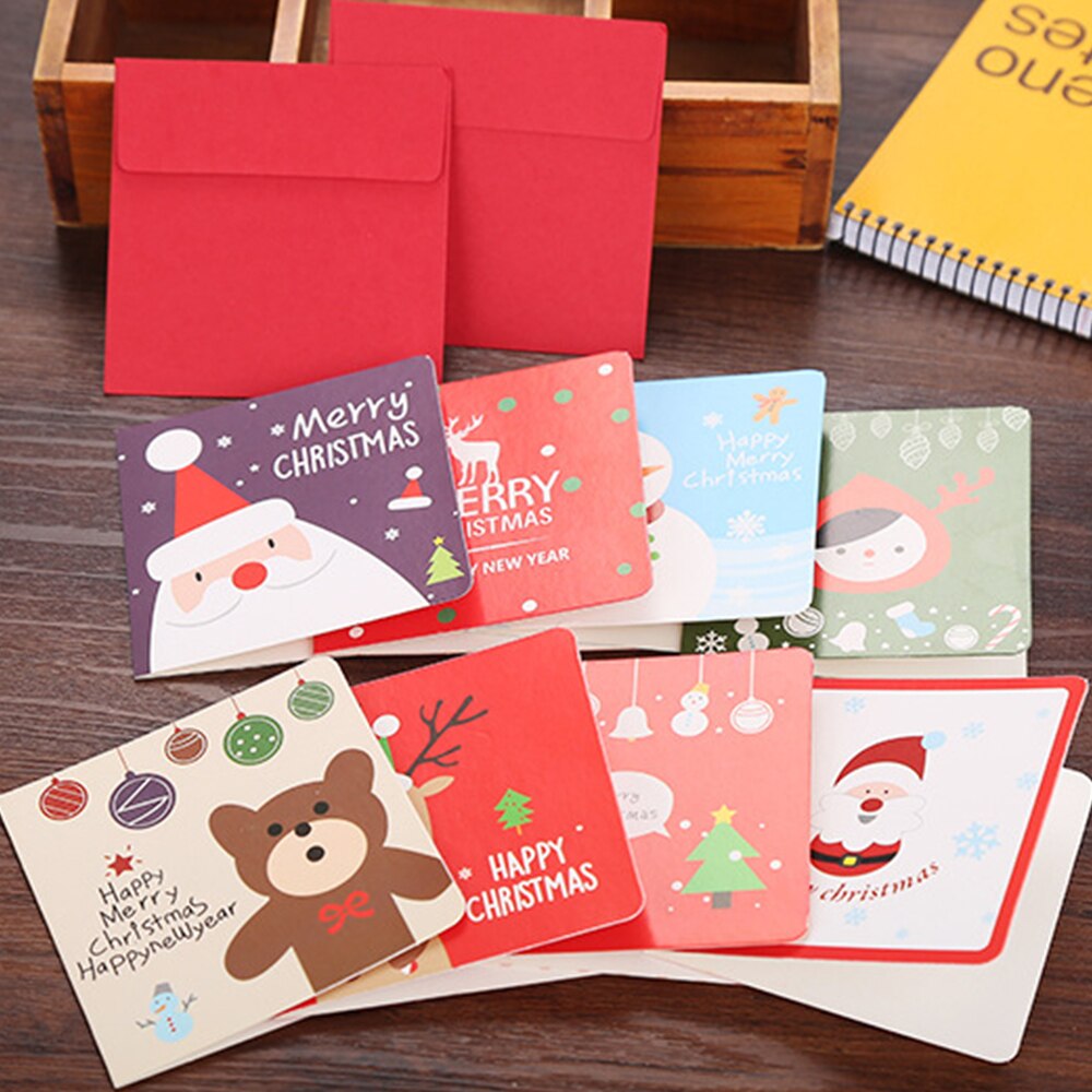 12pcs Merry Christmas Small Greeting Cards Eve Hap... – Grandado