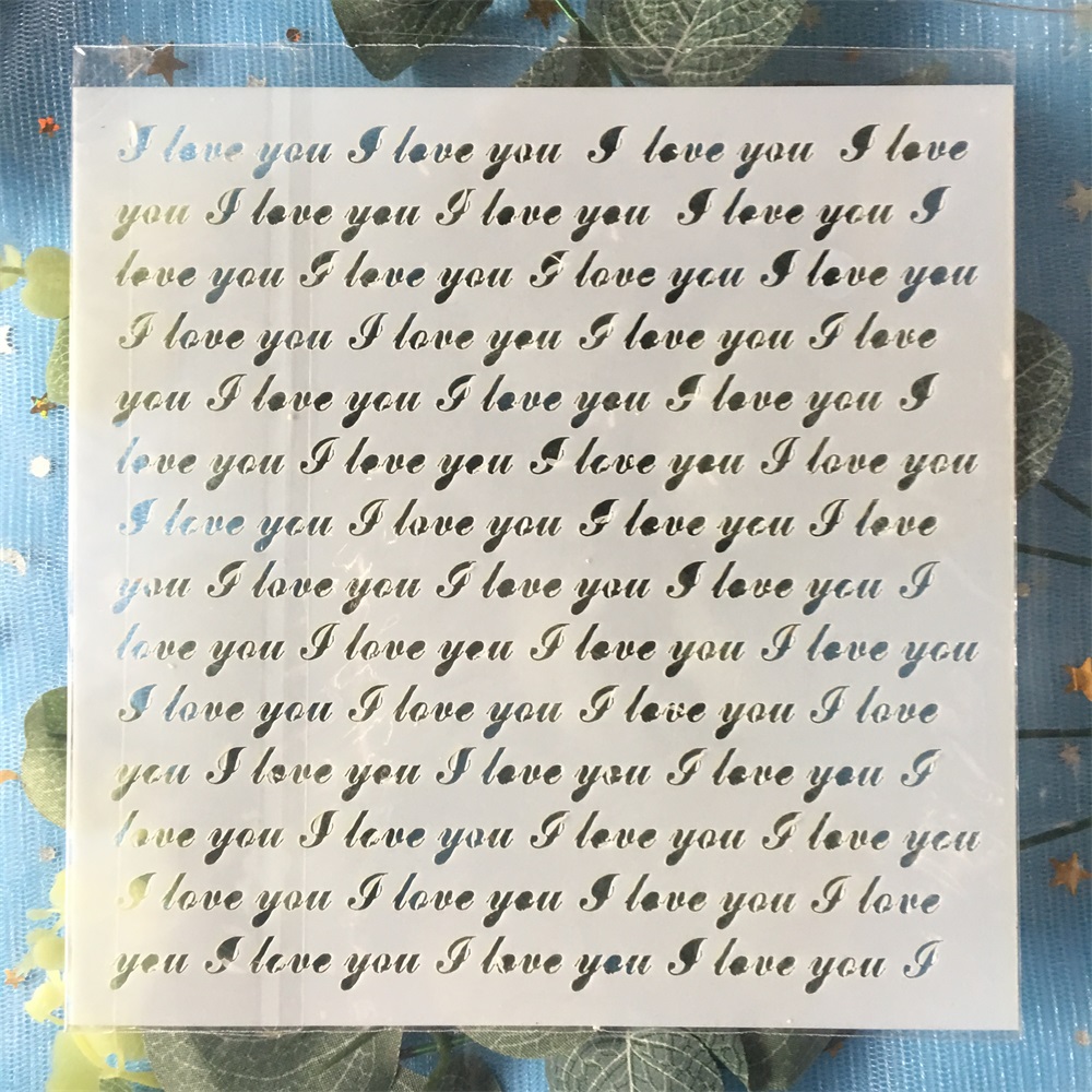 15cm I Love You DIY Craft Layering Stencils Wall P... – Grandado