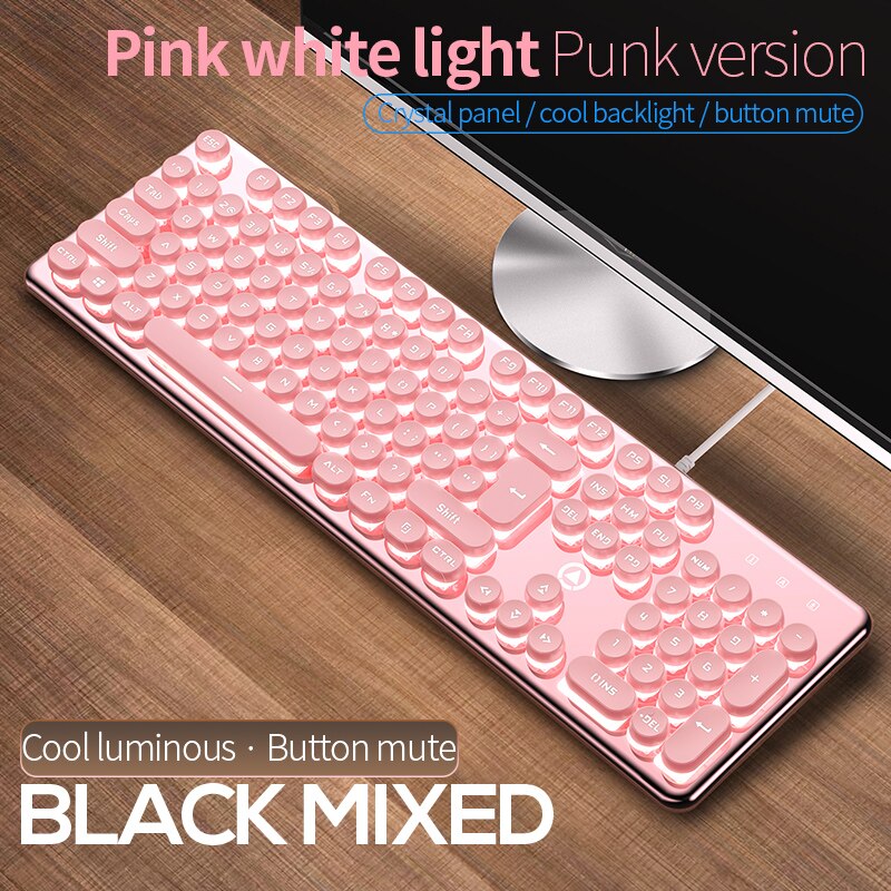 Mechanical Feel USB Wired Gaming Keyboard Retro Pu... – Grandado