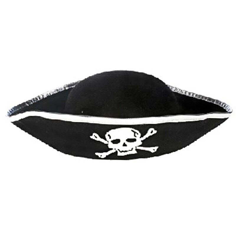 Tri Corner Pirate Hat - Three Cornered Buccaneer C... – Grandado