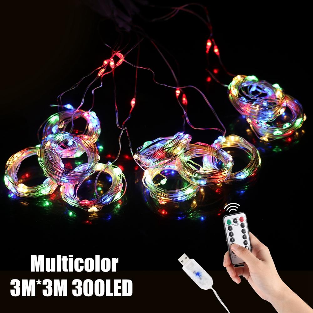 3M Led Fairy Lights Garland Gordijn Lamp Afstandsb... – Grandado