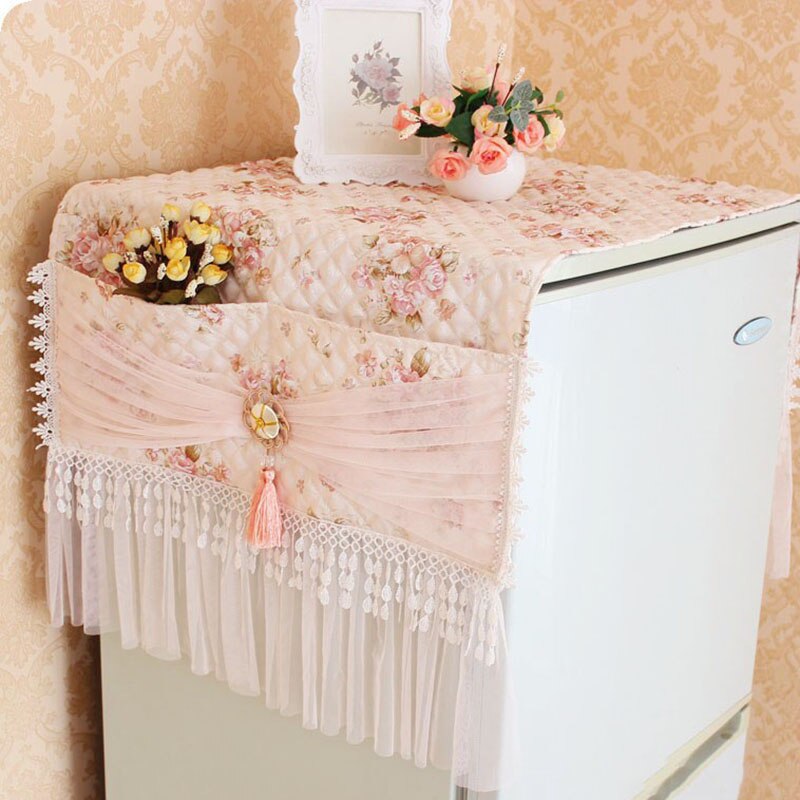 Refrigerator Dust Cover With Pocket Thicken Lace W... – Grandado