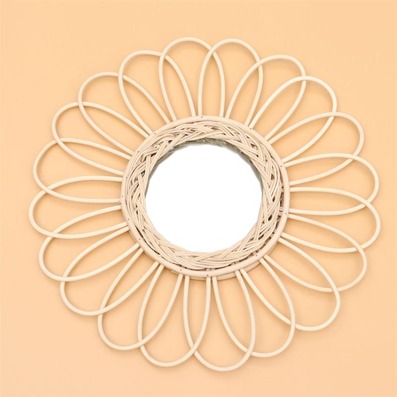 Rotan Art Spiegel Riet Geweven Spiegel Muur Opknop... – Grandado