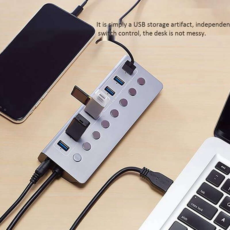 8-Port Docking Station Hub Hub USB3.0 Splitter Wit... – Grandado