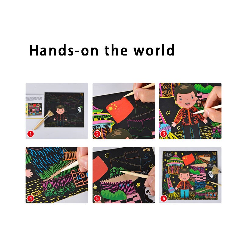 DIY colorful drawing board Paper scratch painting ... – Grandado