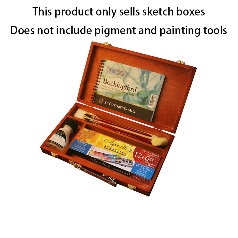Painting watercolor paint solid wood sketch box ar... – Grandado