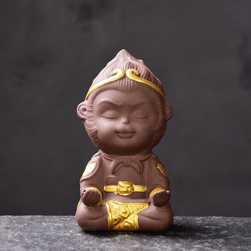 Purple Clay Ceramic Tea Pets Sunwukong Statues Cra... – Grandado