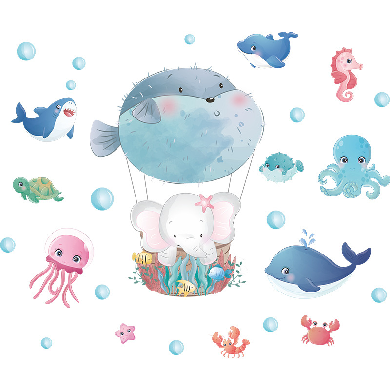 Cartoon Underwater World Zeedieren Olifant Walviss... – Vicedeal