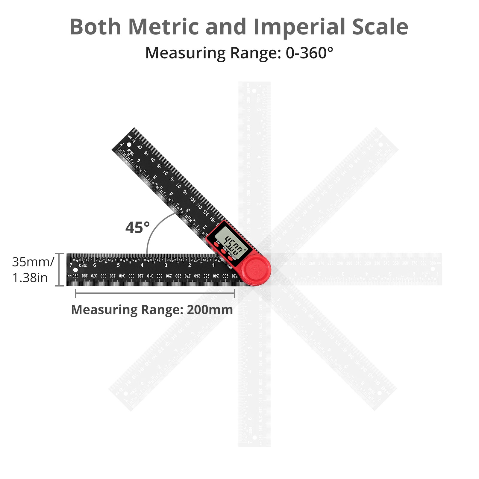 PROSTER 0.05 ° Resolution LCD Digital Angle Finder... – Grandado