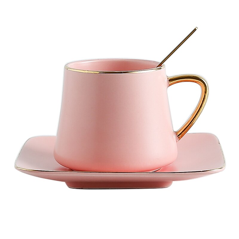 Porcelain Portable Teacup And Saucer Pink Reusable... – Grandado