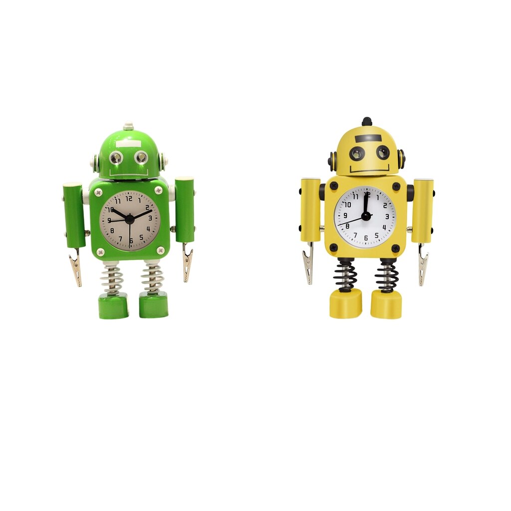 Set of 2 Robot Alarm Clock Office Wake-up Clock Ba... – Grandado