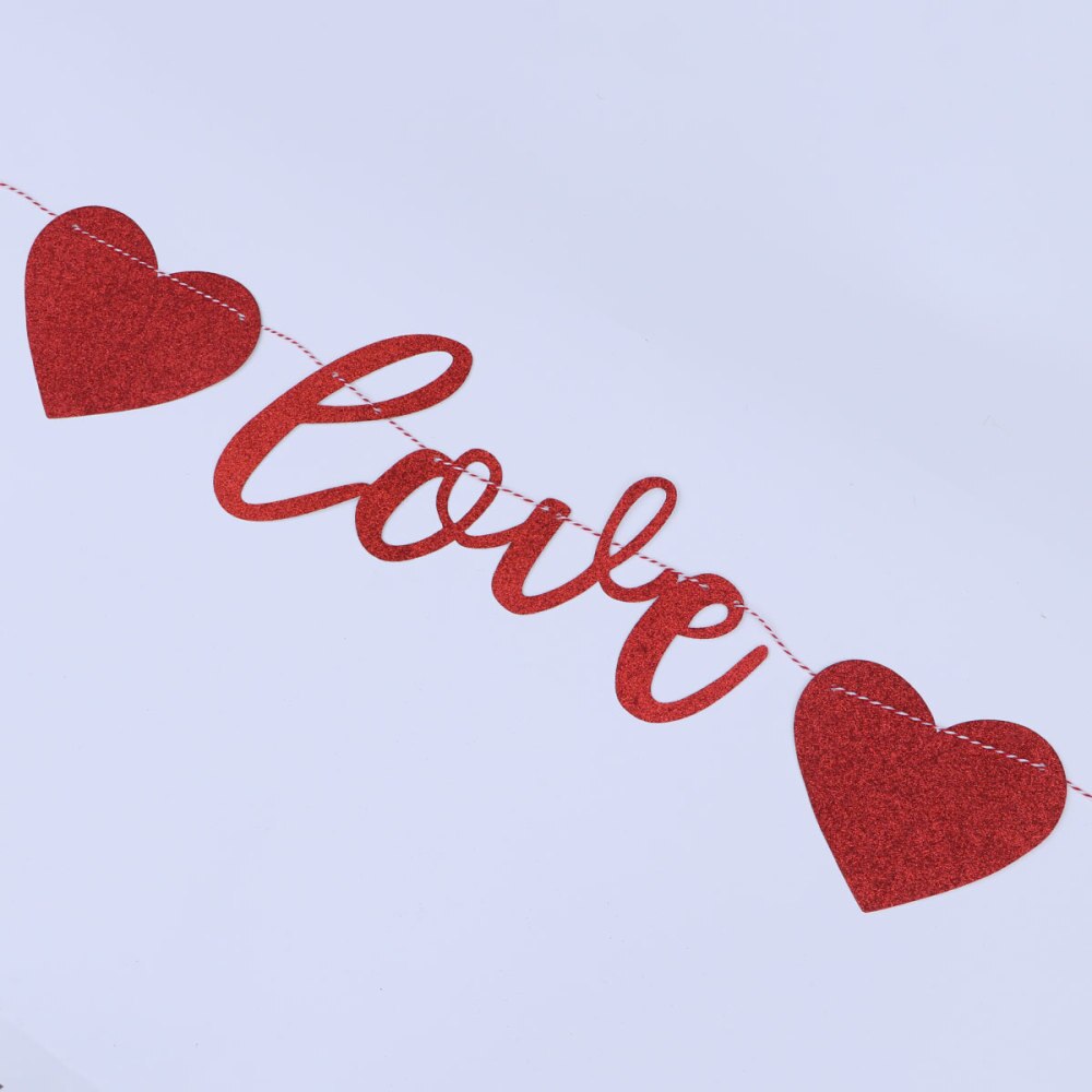 1pc Valentines Day Banner LOVE Letters Hanging Gli... – Grandado