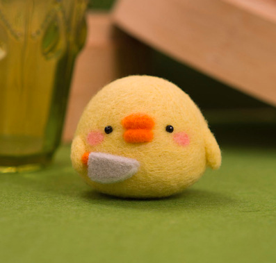 chick wool needlepoint kit wool felt needle feltin... – Grandado