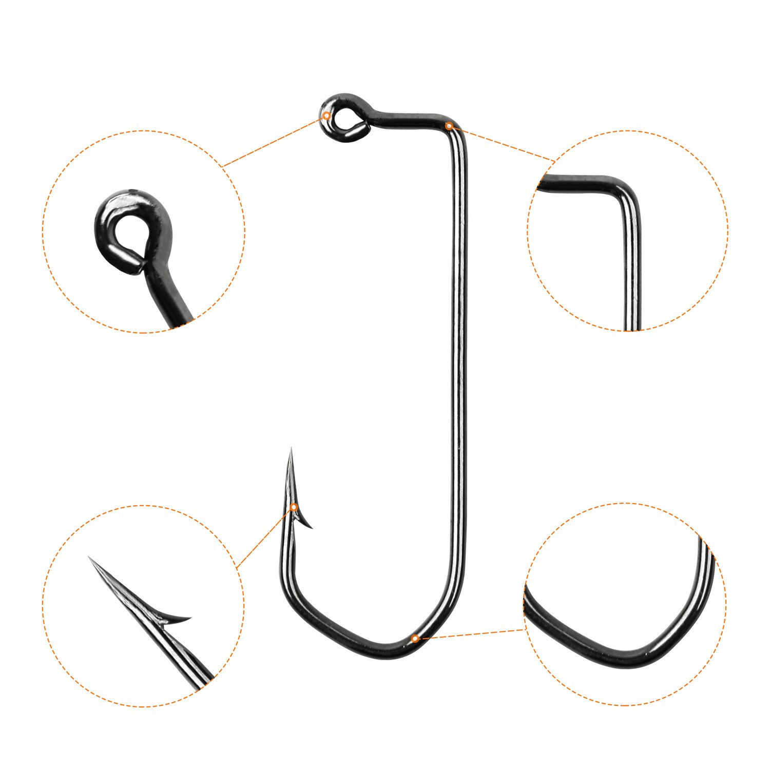 120 stks/doos lange schacht Aberdeen Jig Vishaak H... – Grandado