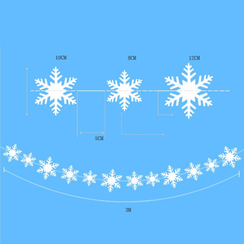 3M White Snowflake Paper Garlands Party Wedding Ho... – Grandado