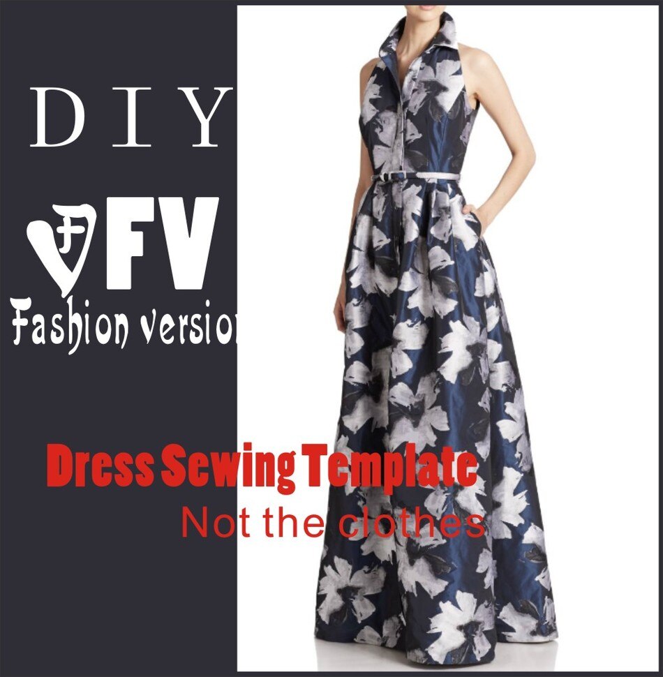 Dresses Sewing Pattern Template Cutting drawing Cl... – Vicedeal