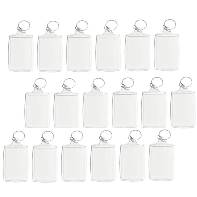 100Pcs Photo Keychain Rectangle Transparent Blank ... – Grandado