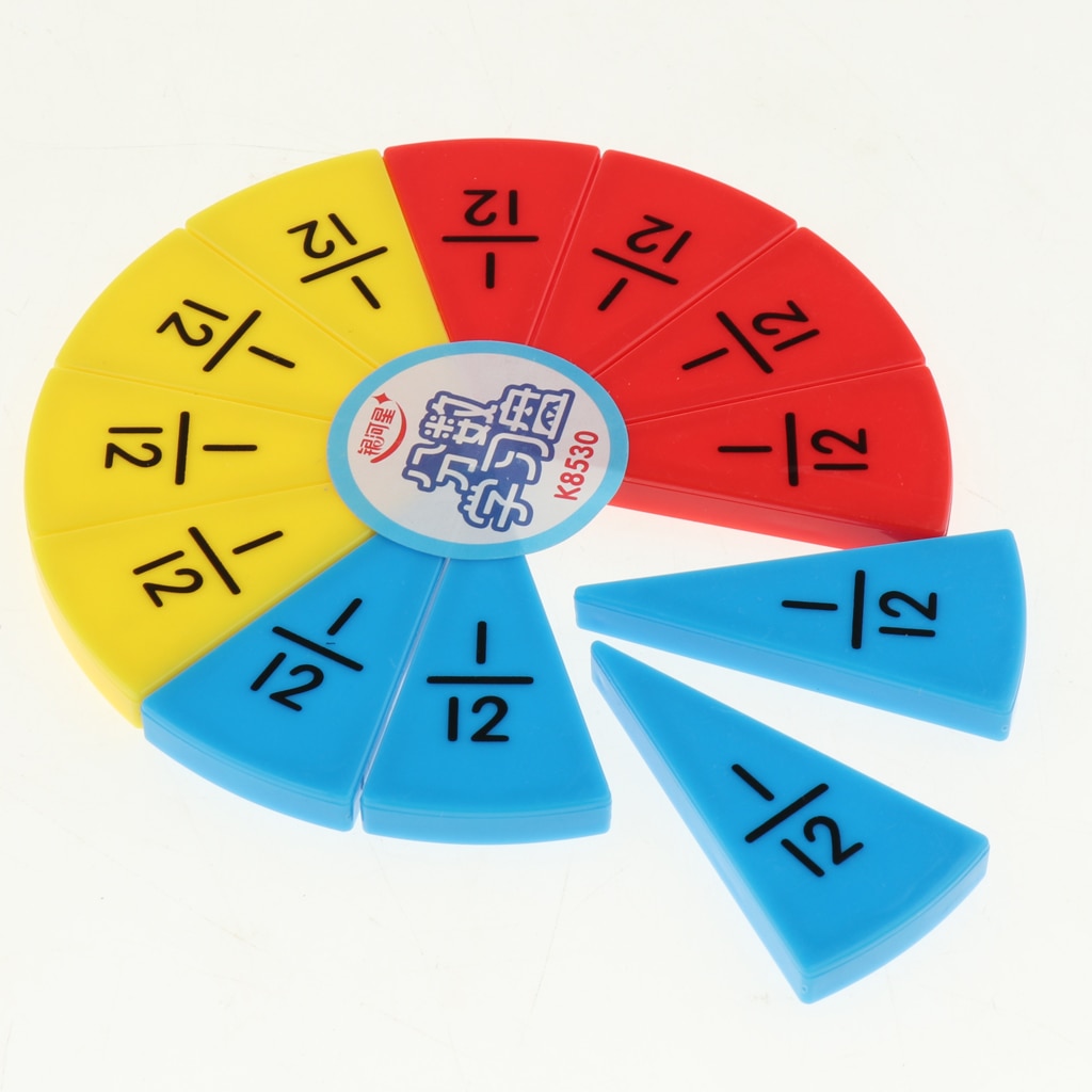Math Fraction Block Educational Set Toy Math “1” N... – Grandado