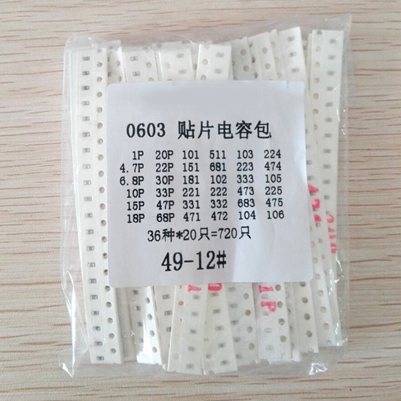 36Values 720Pcs 0603 SMD Capacitor Assorted 1PF-10... – Vicedeal