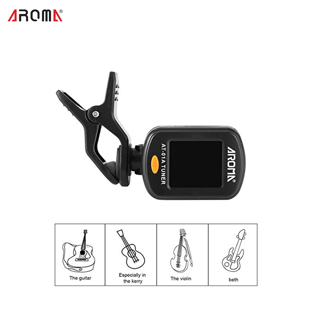 AROMA AT-01A Guitar Tuner Rotatable Clip-on Tuner ... – Vicedeal