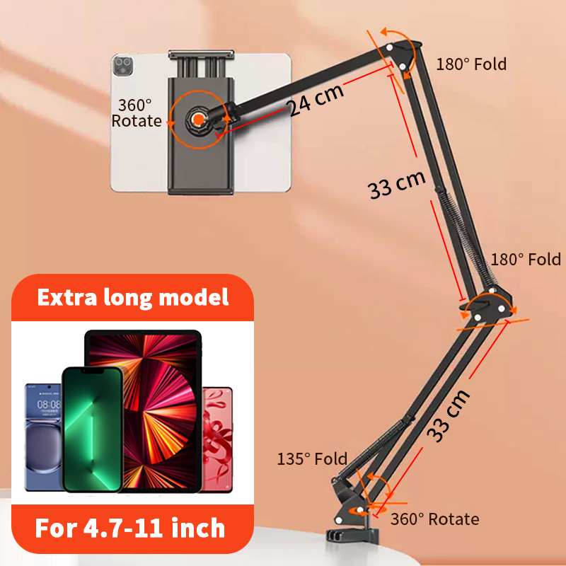 Nettbrettholder for seng med 90cm metallarmer ipad... – Grandado