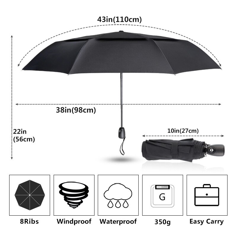 Folding Windproof Big Umbrella For Men Outdoor Bus... – Vicedeal