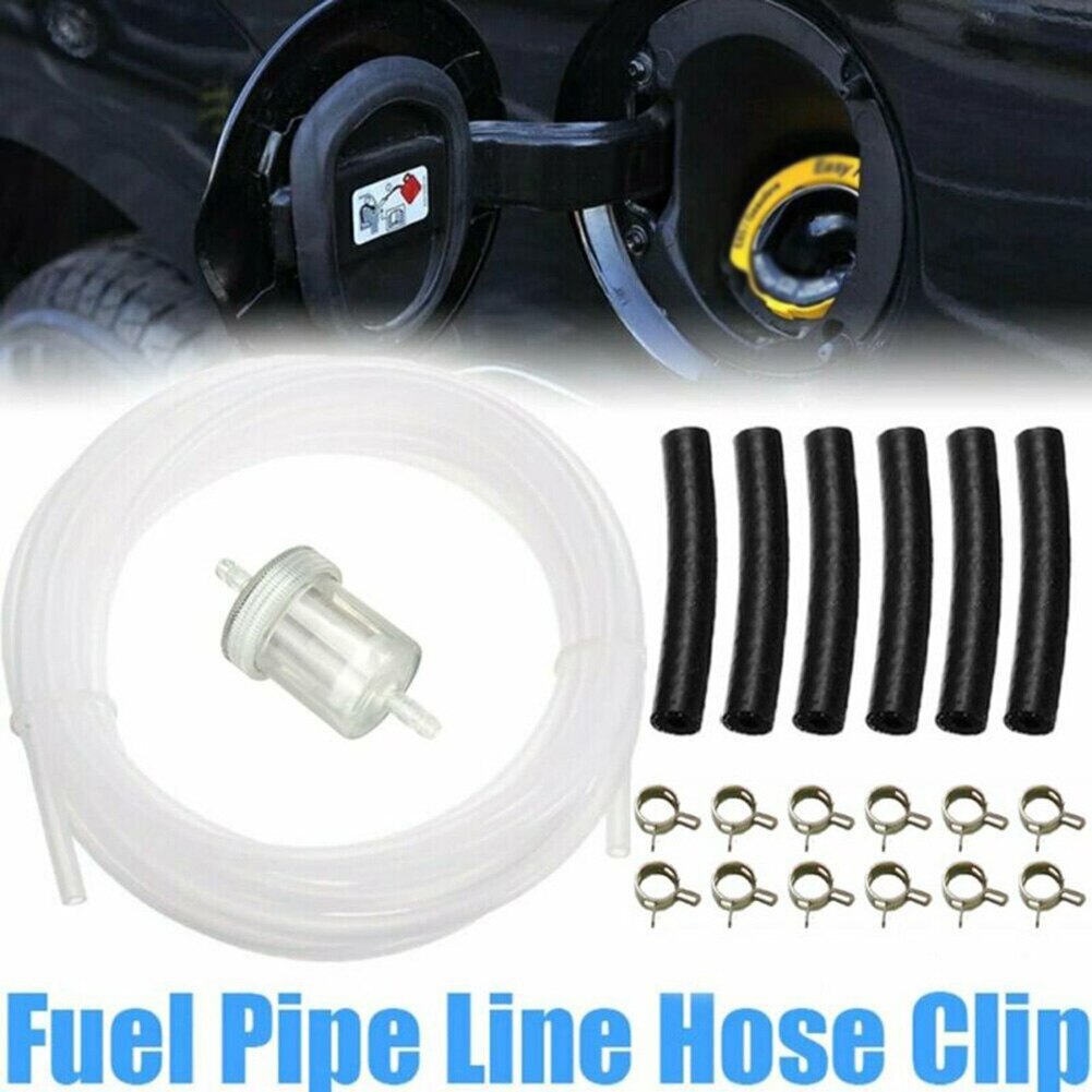 1Set Fuel Tank Hose Clip Kit Rubber Or Metal With Pipe Connectors And ...