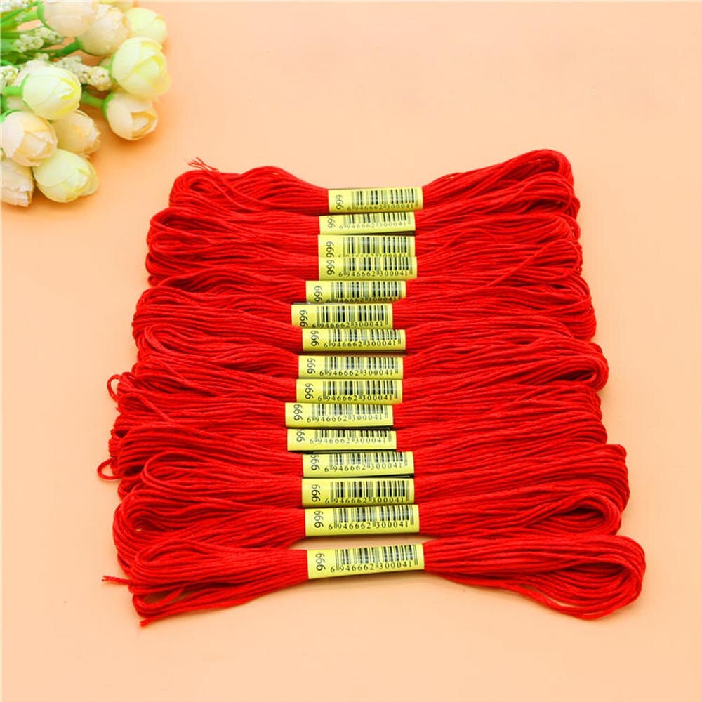 6pcs/set Red Cotton Thread Skeins Floss Embroidery... – Vicedeal