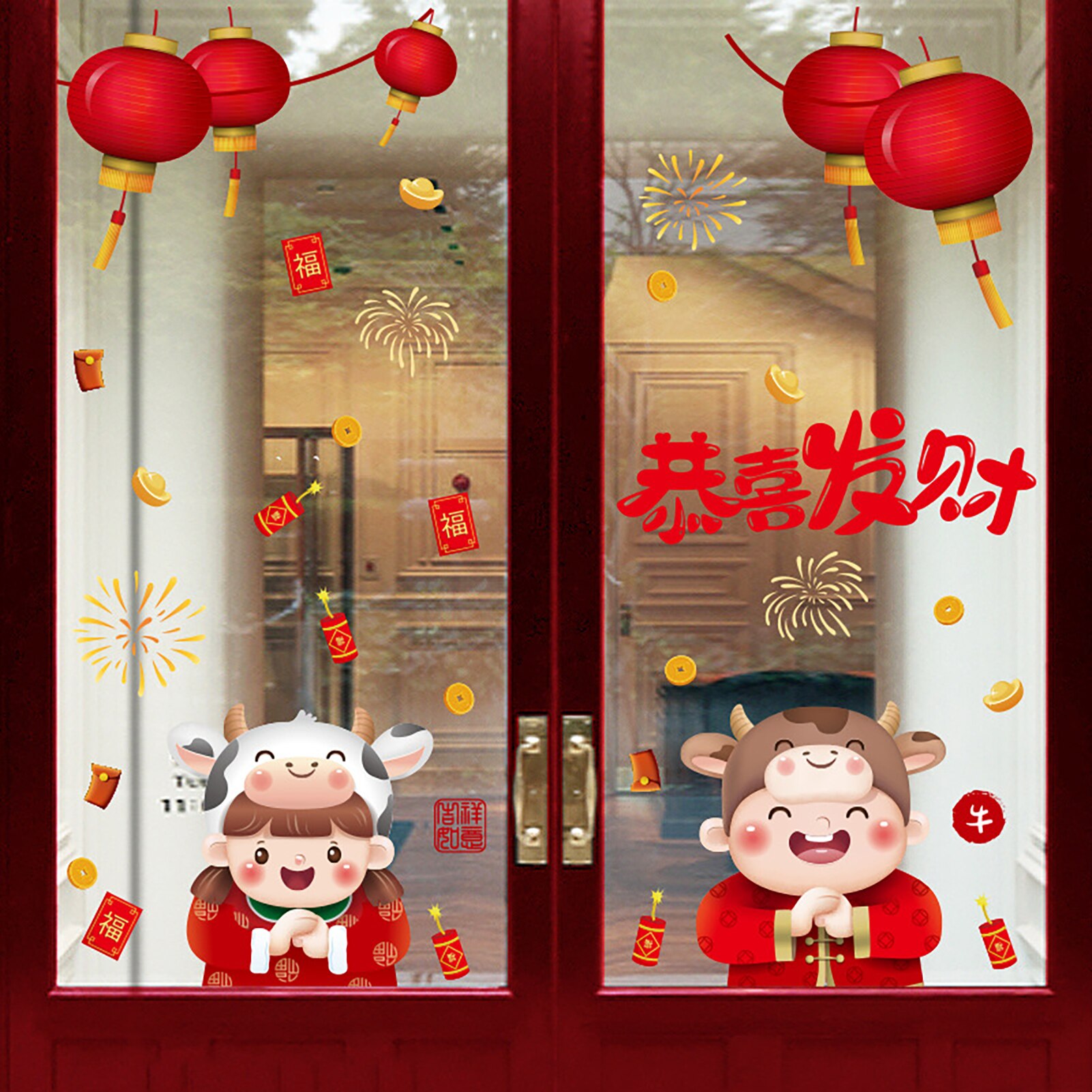 Festive Chinese Year Paper Cut Wall Sticker Window... – Grandado