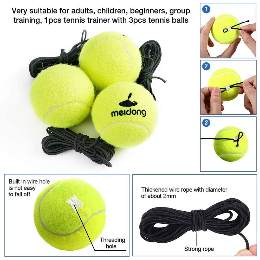 Tennis Training Device with Ball Single Training D... – Vicedeal