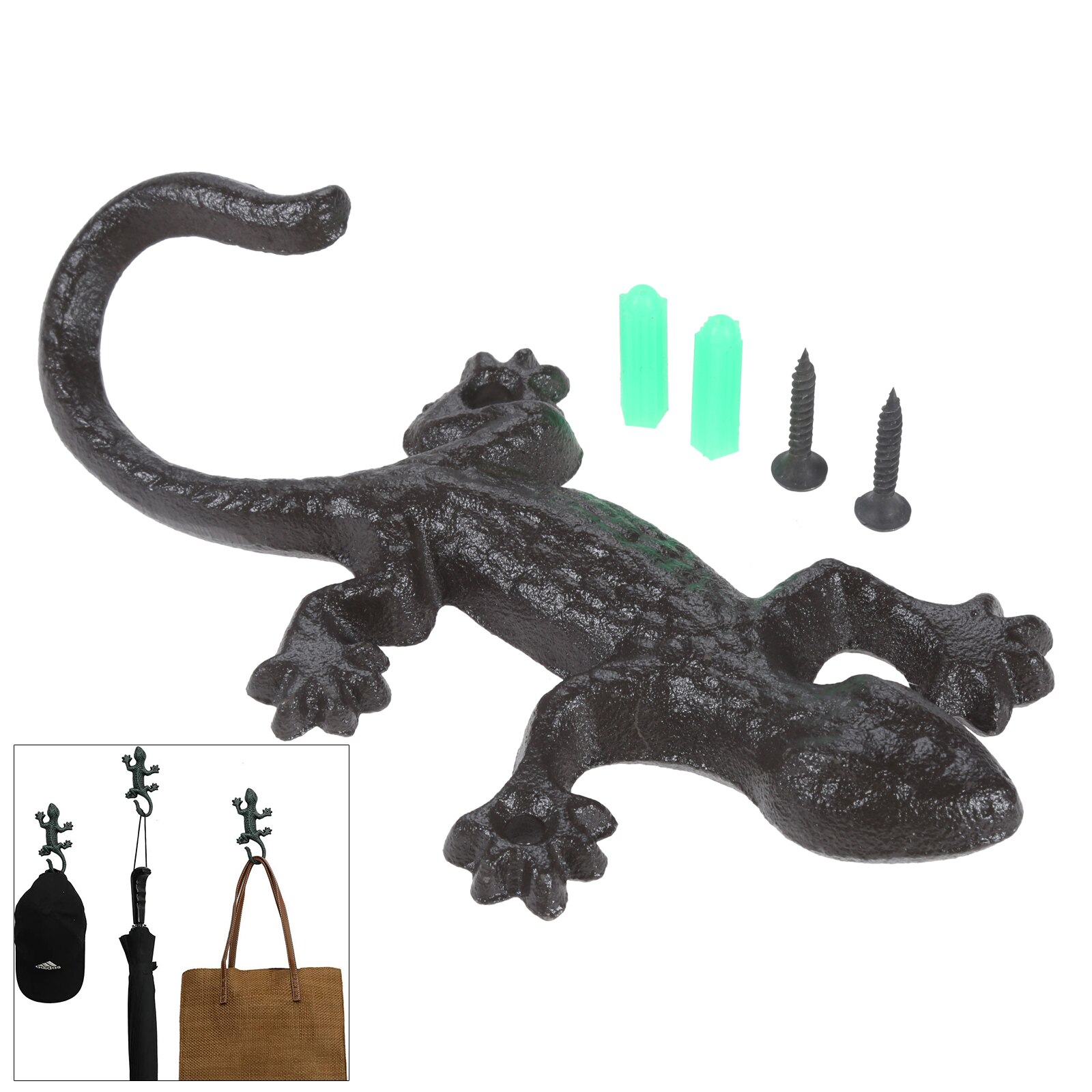 1set Cast Iron Gecko Wall Hook Rustic Wall Hanger ... – Grandado