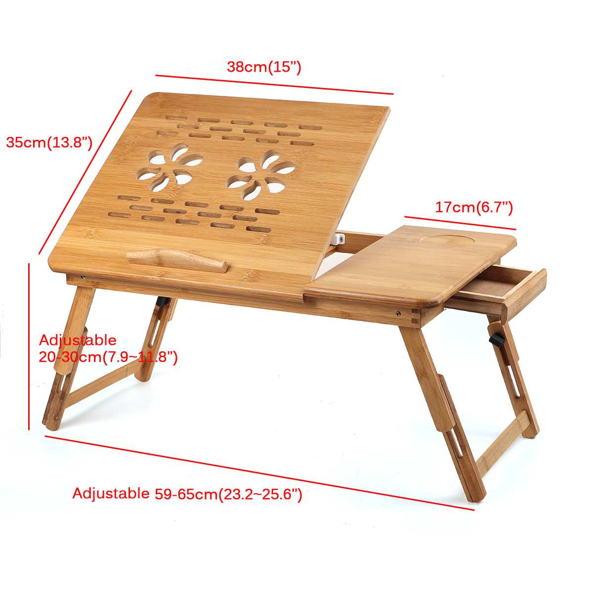 Folding Bamboo Laptop Desk Notebook Table Adjustab... – Grandado