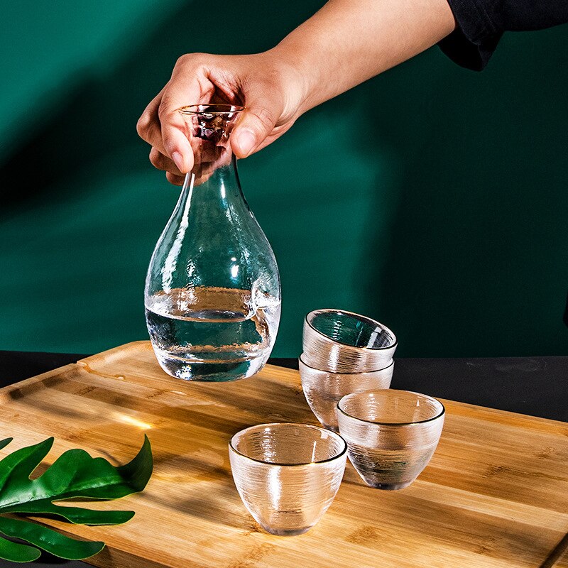 Japanese Glass Wine Set Sake Glass Pot Ice Jug Fla... – Vicedeal