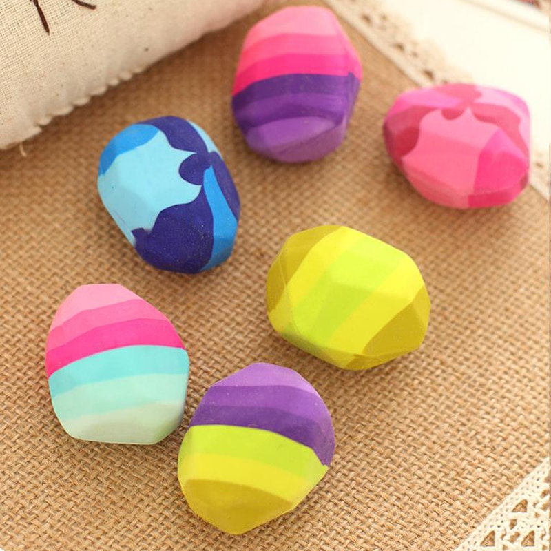 Kawaii Colorful Stone Shape Eraser Geese In Soft R... – Vicedeal