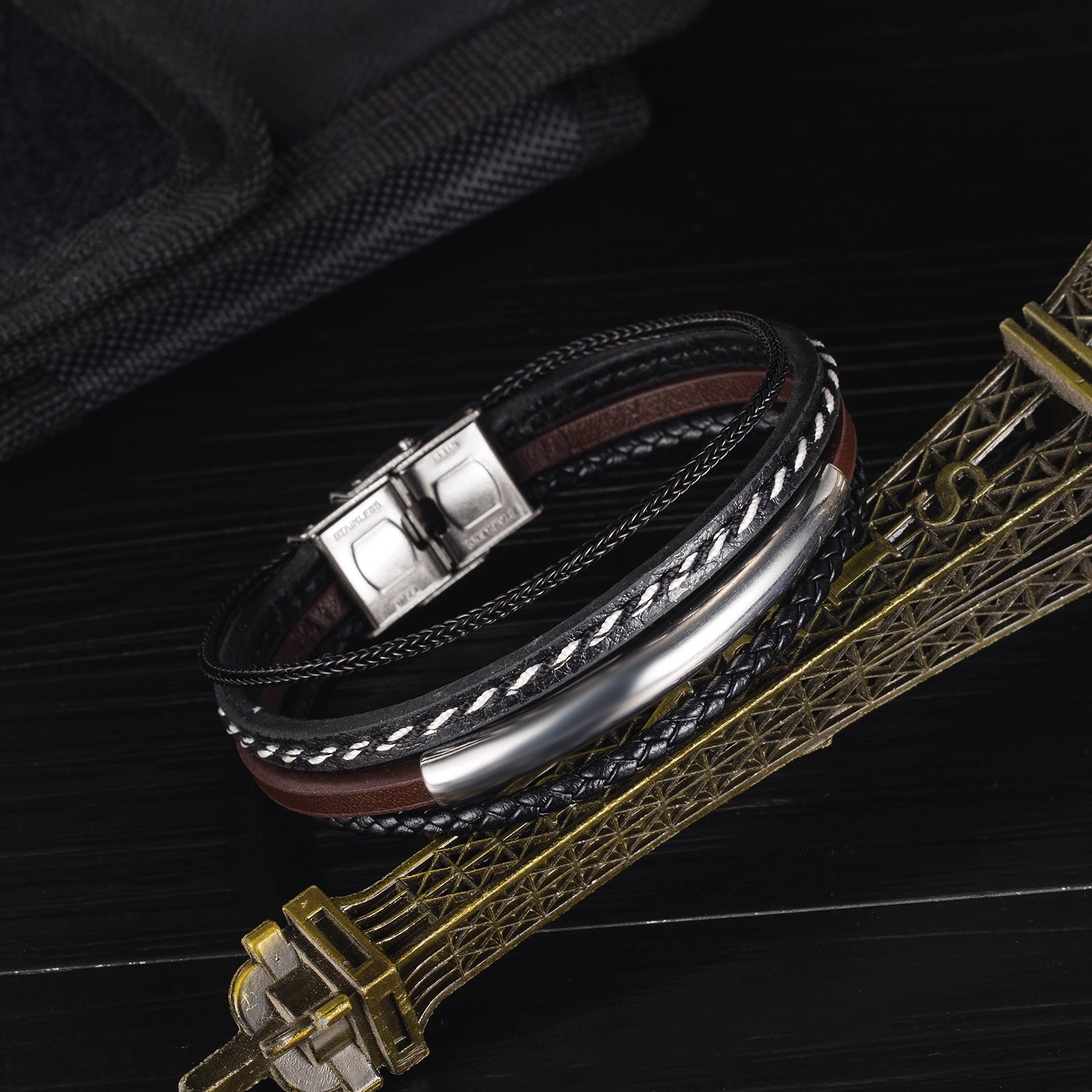 Cyue European Men Boy Braided Multi-layer Leather ... – Grandado