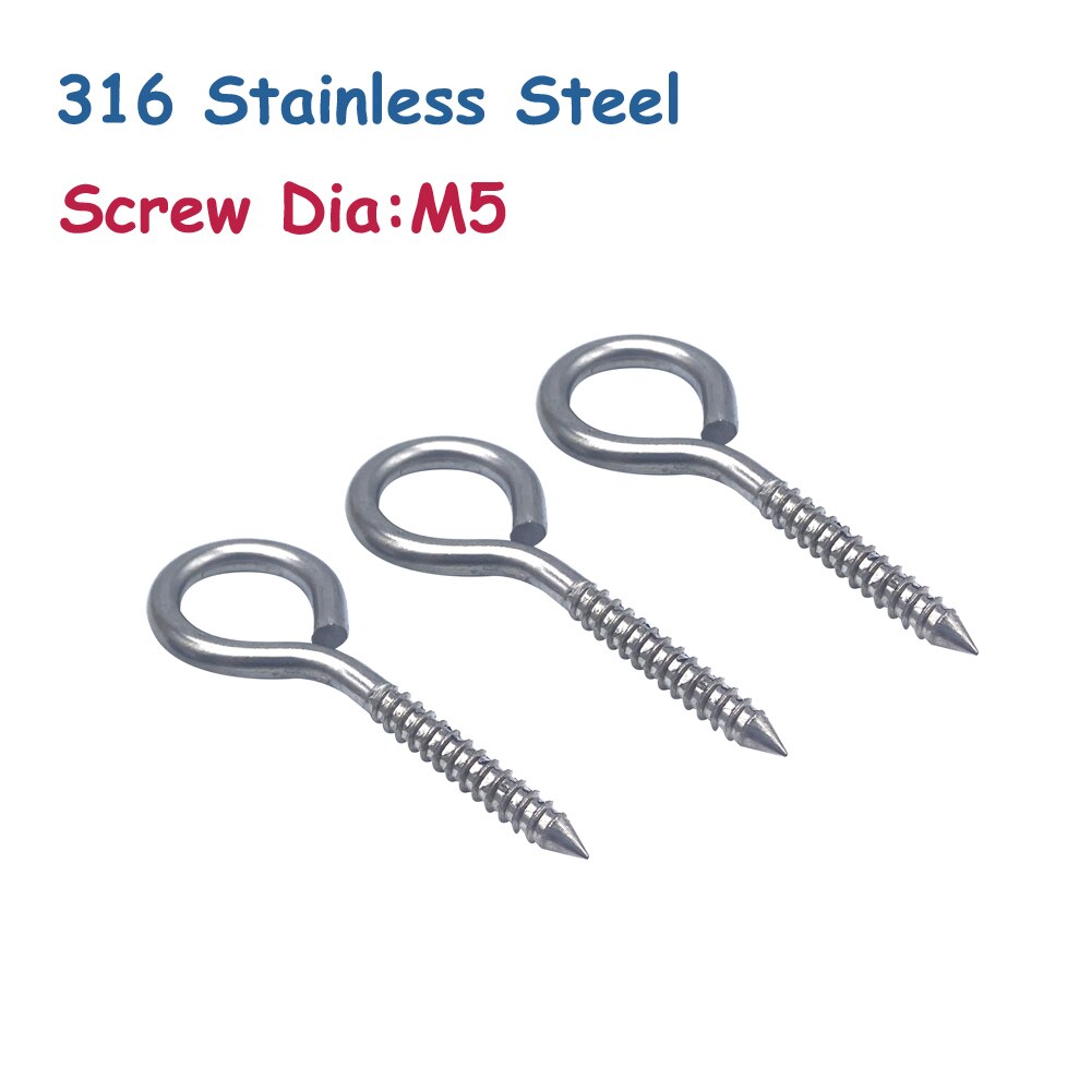 5/10/20pcs 316 Stainless Steel M5 Eye Screw Bolt H... – Grandado