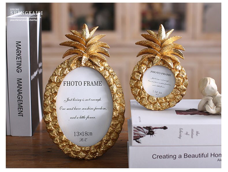 Nordic Golden Pineapple Resin Photo Frame Set 3 In... – Grandado
