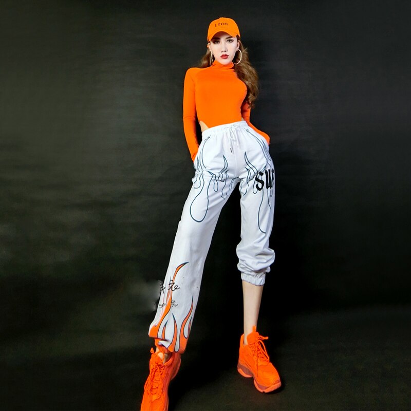 Jazz Dance Kostüme Orange Body Hiphop Hosen Frauen... – Vicedeal